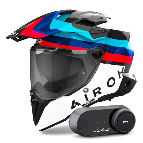 Pack Casco Moto + Kit Bluetooth : Airoh Commander 2 Doom Black + Kit ...