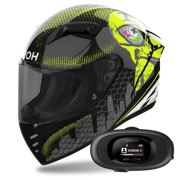 Pack Casco Moto + Kit Bluetooth : Airoh Connor Gamer + Kit bluetooth 5R ...