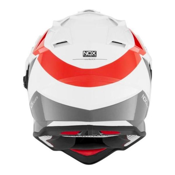 Casco Moto NOX N312 Block White Red in Stock | iCasque.it