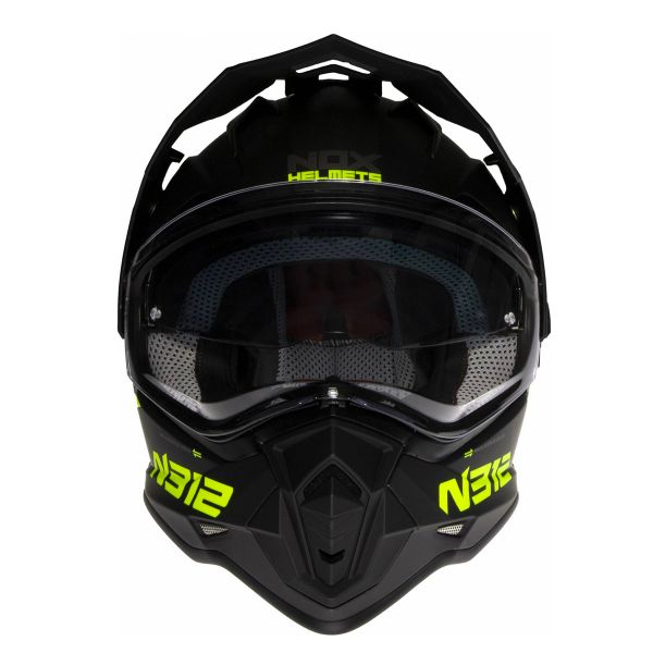 Casco Moto NOX N312 Extend Matt Black Yellow Fluo Al Miglior Prezzo ...
