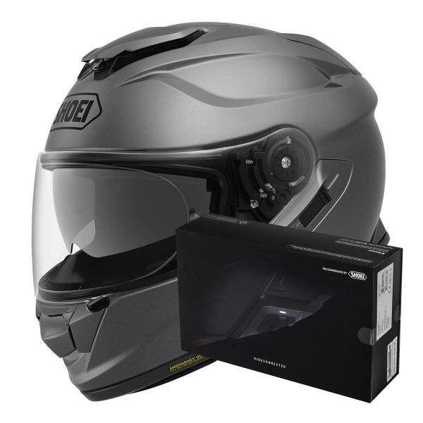 Pack Casco Moto + Kit Bluetooth : Shoei GT-AIR 2 Matt Deep Grey + Intercom Sena SRL-Mesh GT-Air ...